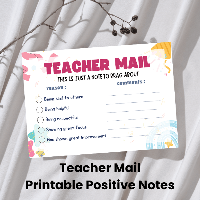 Teacher Mail | Printable Positive Notes Home to Parents | Inspire Uplift