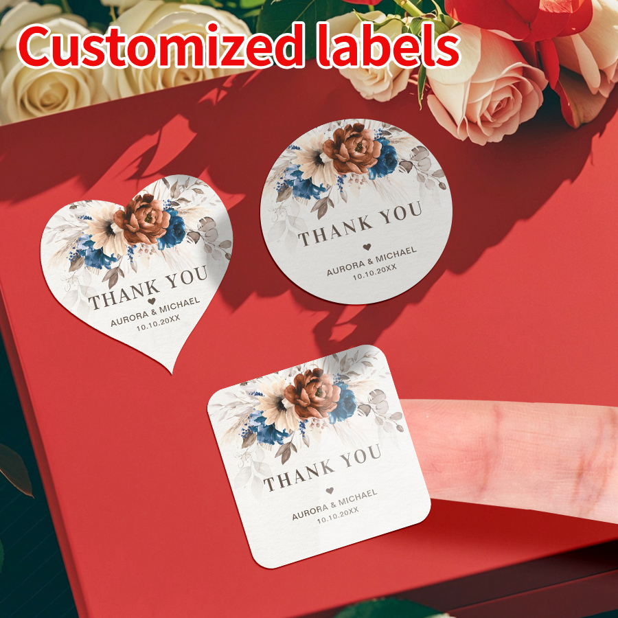 Personalized Wedding Stickers Floral Custom Labels | Inspire Uplift