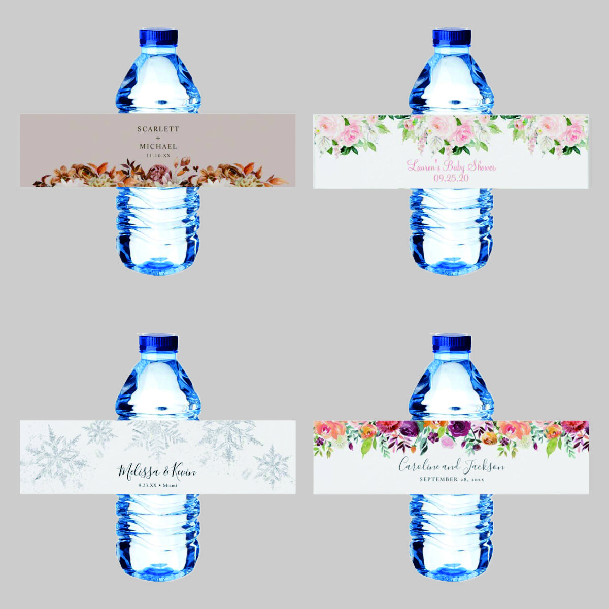 Custom Personalized Wedding Water Bottle Labels Stickers | Inspire Uplift