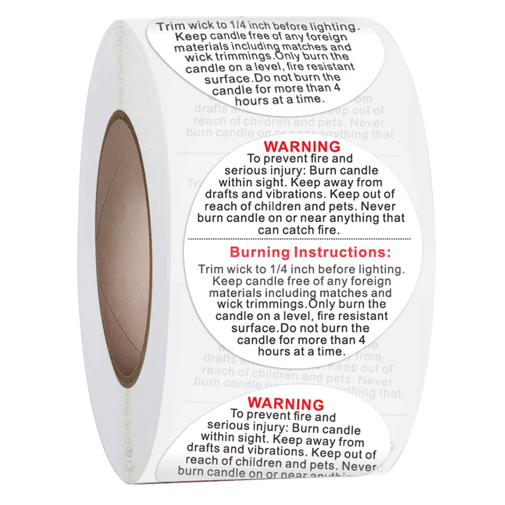 500Pcs White Candle Warning Labels for DIY Candle Making | Inspire Uplift