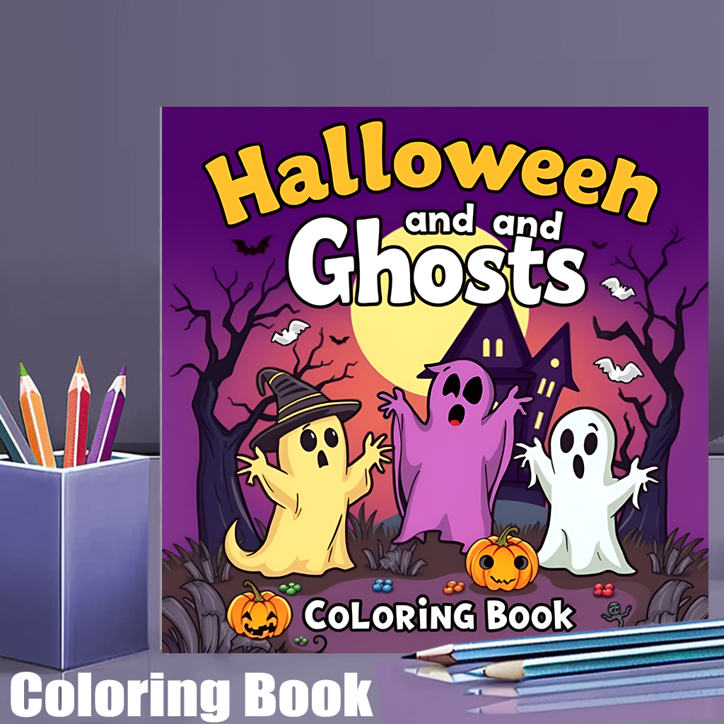 Halloween Spooks Ghosts Coloring Book for Adults | Inspire Uplift