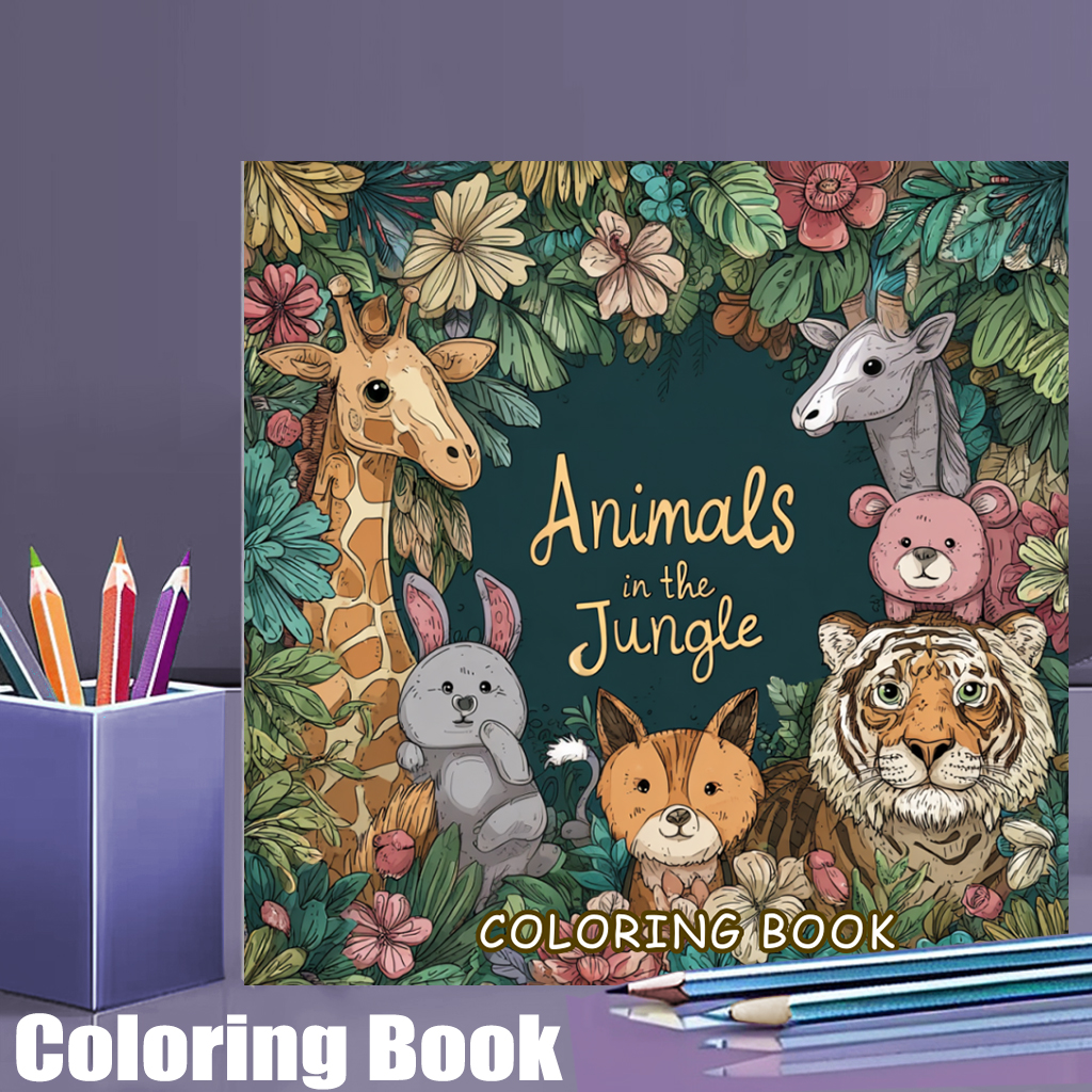 Jungle Animal Adult Coloring Book for Christmas Gift | Inspire Uplift