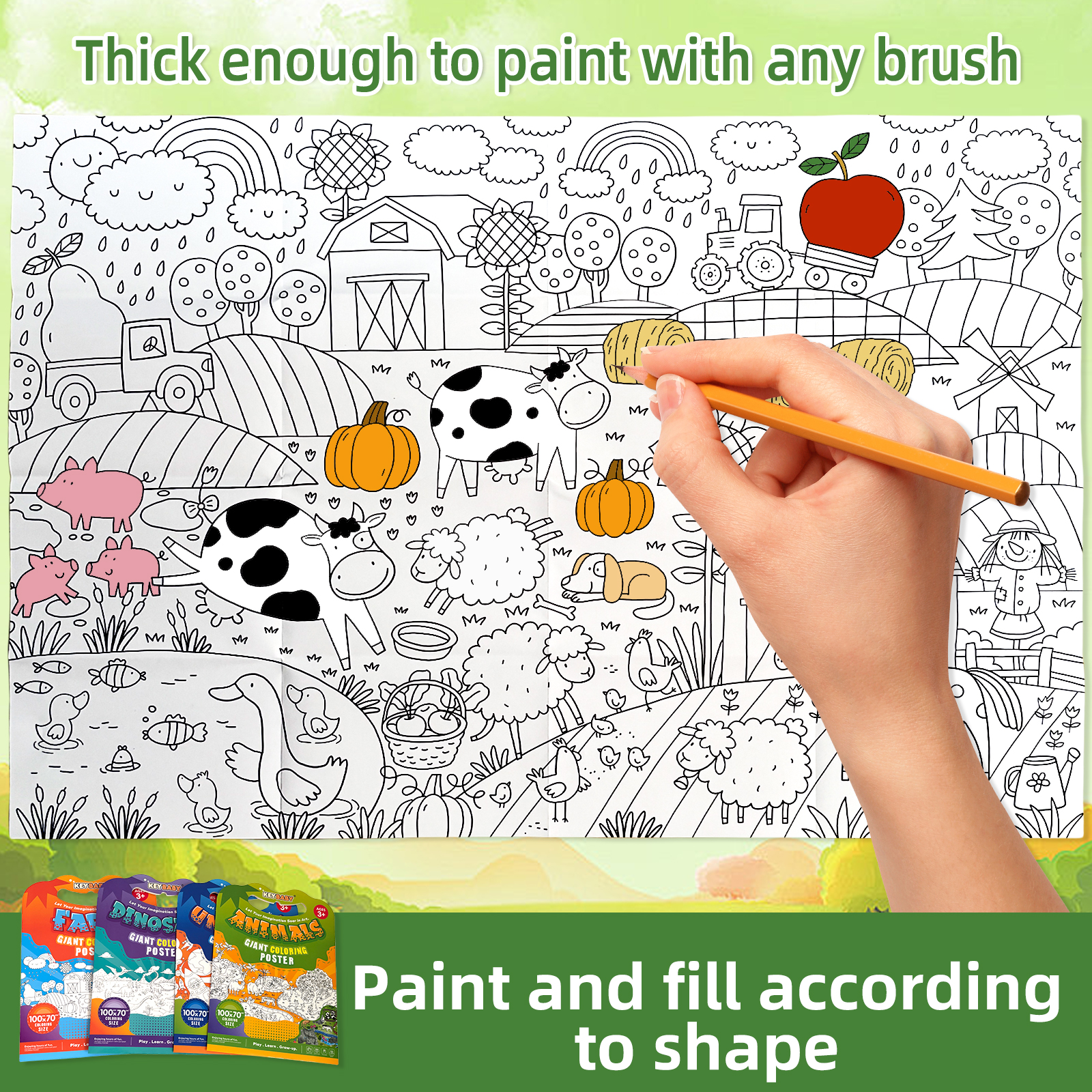 Giant Kids Coloring Poster for Artistic Creativity | Inspire Uplift