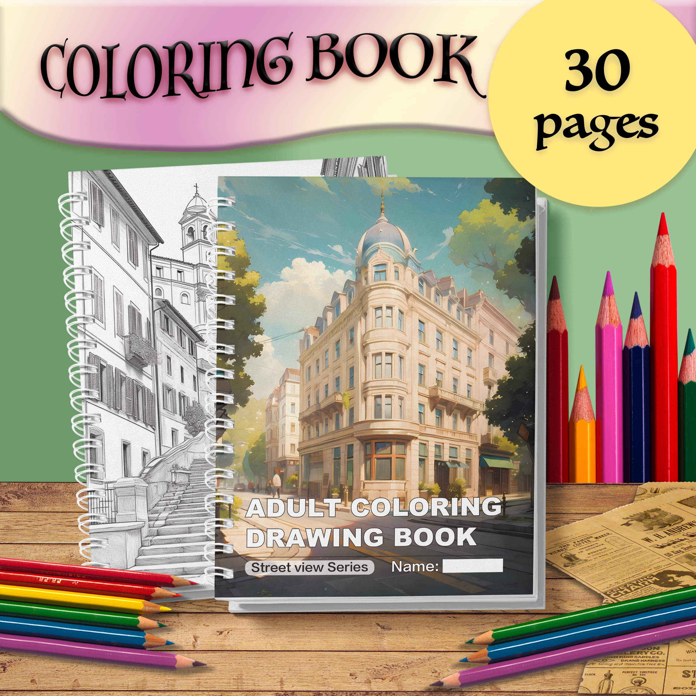 Architectural Coloring Book, Thick Paper Gift | Inspire Uplift