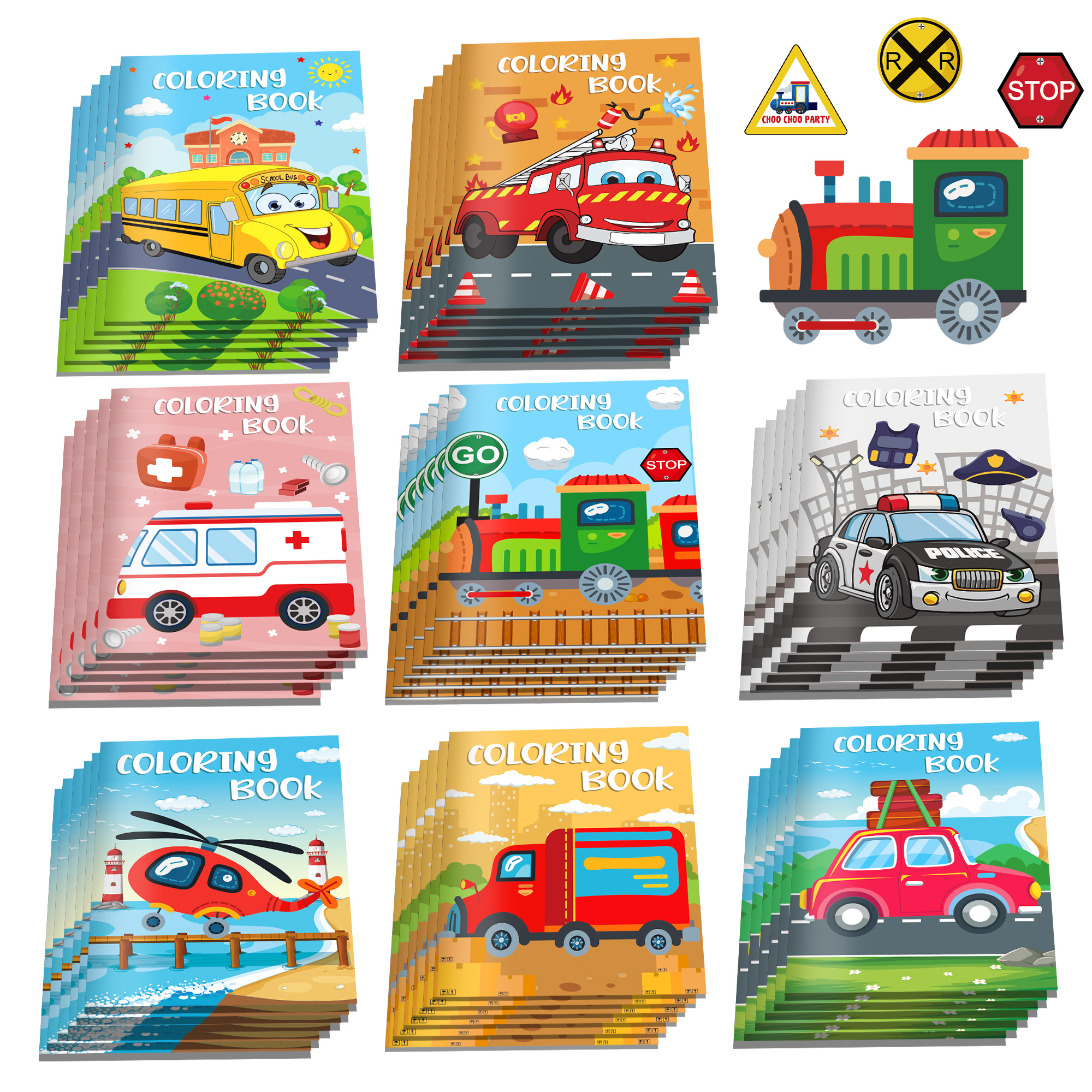 Vehicle Coloring Book for Kids Gifts and Party Supplies | Inspire Uplift