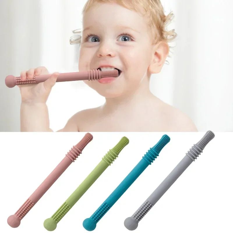 Silicone Baby Teether Straw Toy – Safe Chewable Molar Teethi | Inspire ...