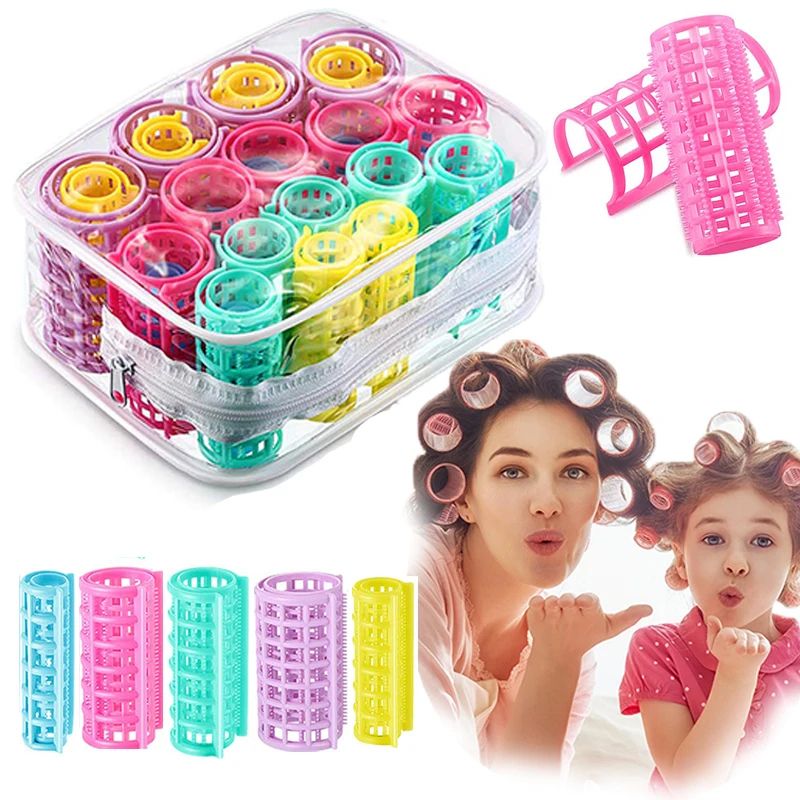 30 Pcs Self-Grip Hair Rollers – Snap-On Plastic Curlers Set | Inspire ...