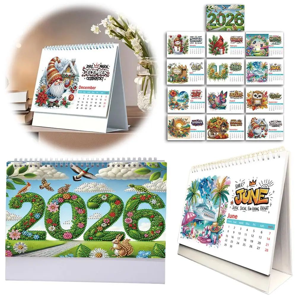 DIY Diamond Art 2026 Desk Calendar Kit – Monthly Flip Tablet | Inspire ...