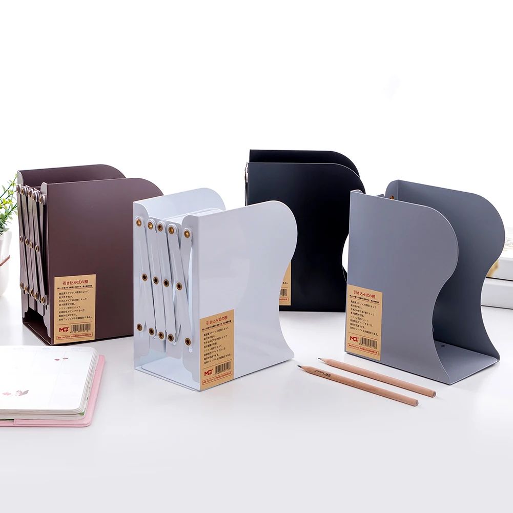 Retractable Foldable Iron Bookends for Desk & Shelf, Adjusta | Inspire ...