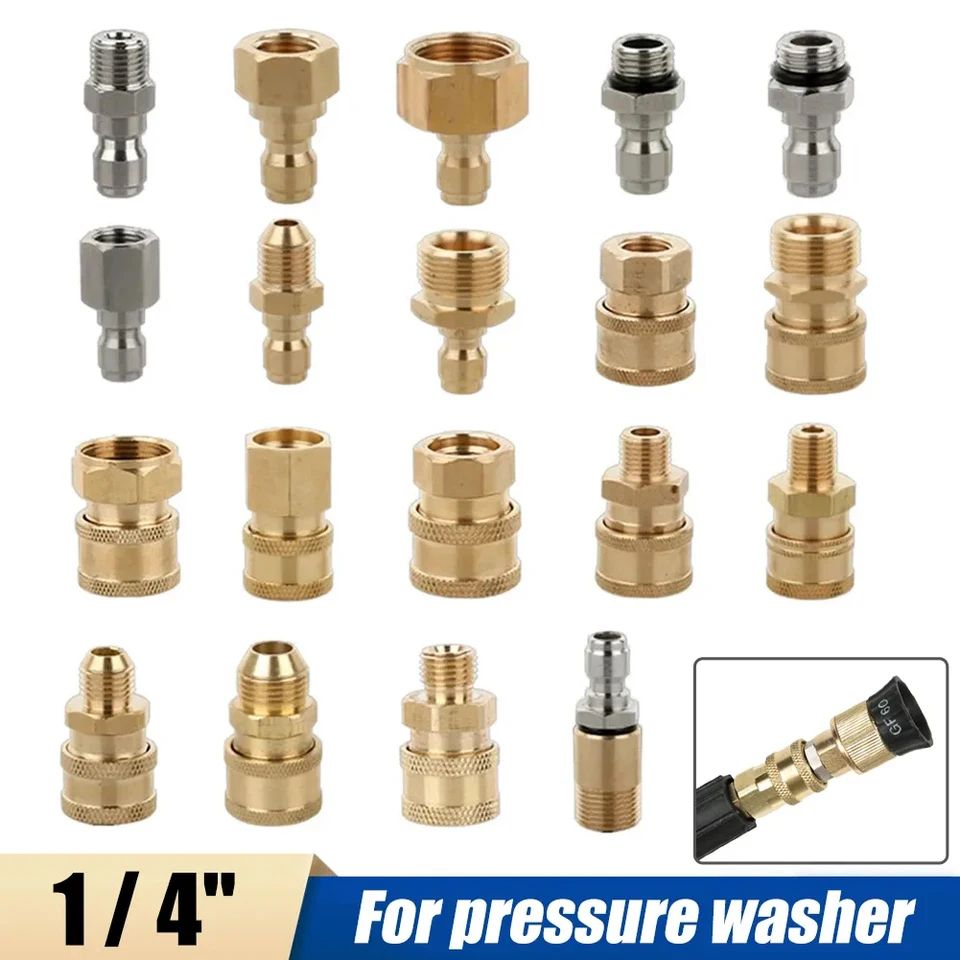 Pressure Washer Quick Connect Adapter 1/4in Brass/Stainless | Inspire ...
