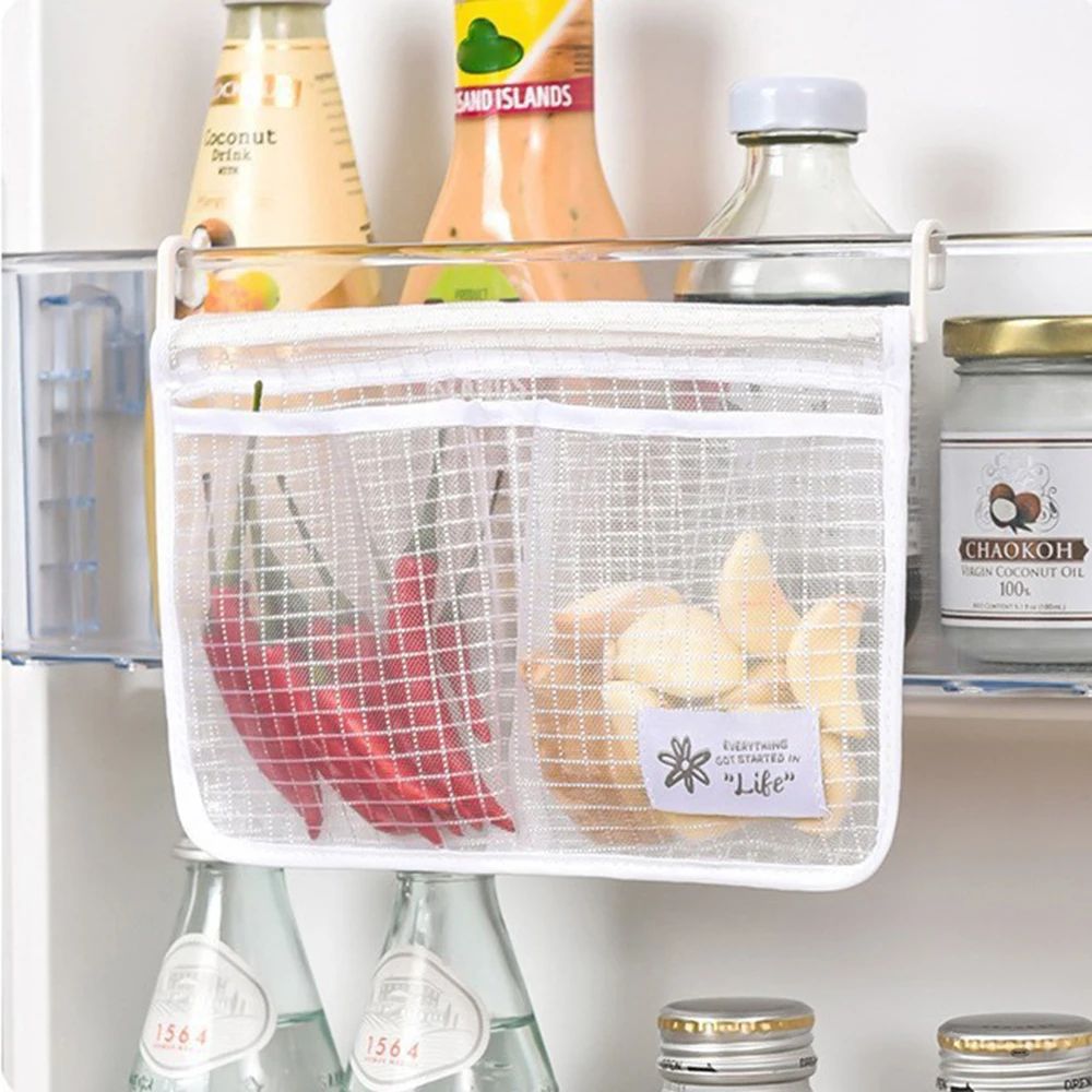 Dual Compartment Fridge Hanging Organizer Mesh Storage Bag | | Inspire ...