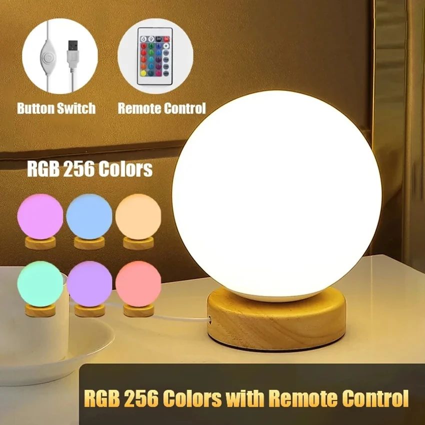 RGB Color Changing Rechargeable LED Table Lamp – USB Bedside | Inspire ...