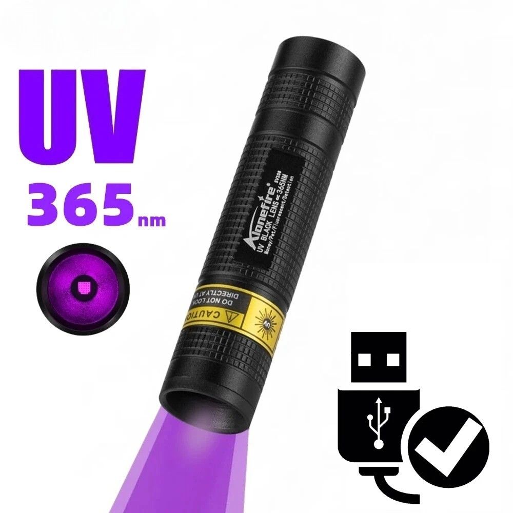 365nm Mini UV Blacklight Flashlight – USB Rechargeable | Det | Inspire ...