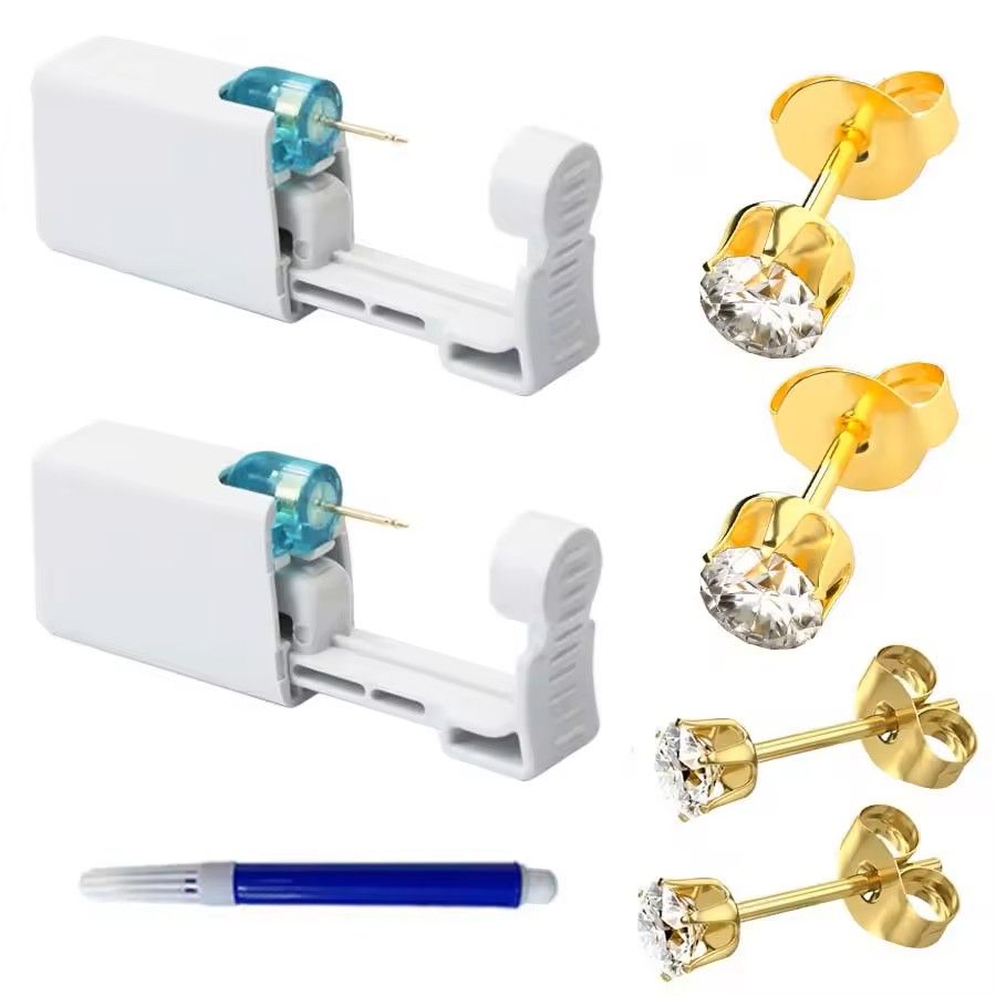 2PCS Disposable Ear Piercing Kit – Built-in Stud Guns + Bonu | Inspire ...