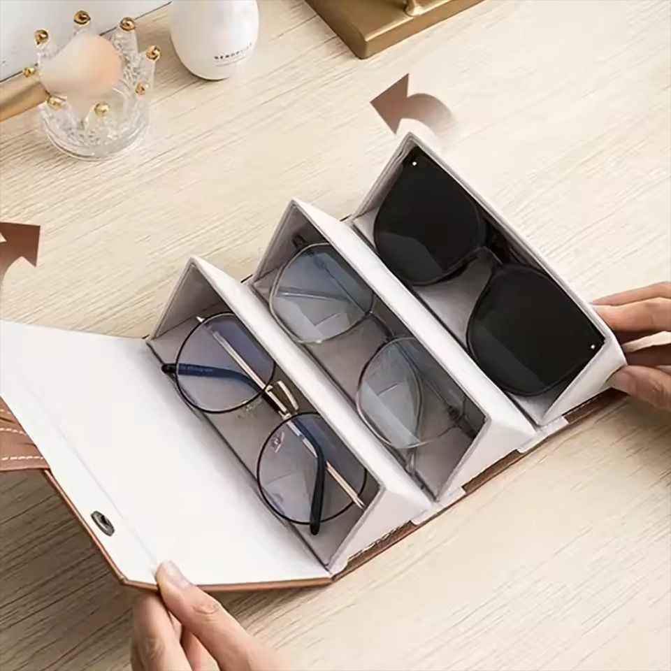 Foldable Hanging Travel Glasses Case – PU Leather Eyewear Or | Inspire ...