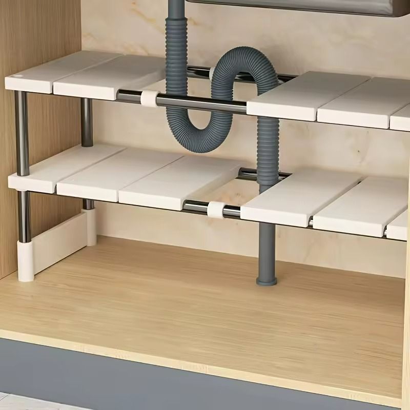 Adjustable Under Sink Storage Rack for Kitchen and Bathroom | Inspire ...