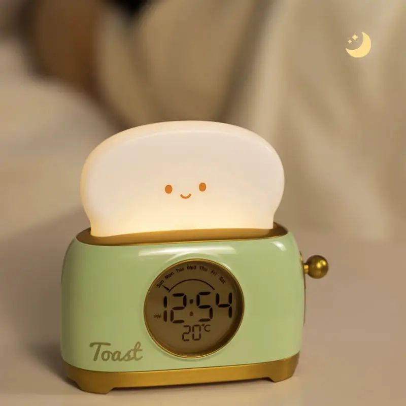 Kawaii Toaster Digital Alarm Clock with LED Night Light & To | Inspire ...