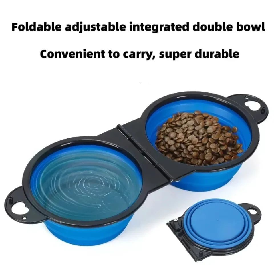 Foldable Dual Bowl Portable Pet Feeding and Water Bowl for T | Inspire ...