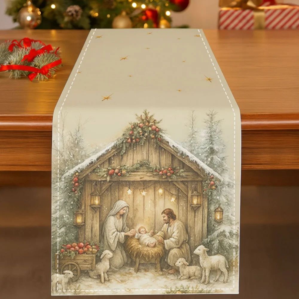 Nativity Christmas Table Runner Decor | Inspire Uplift