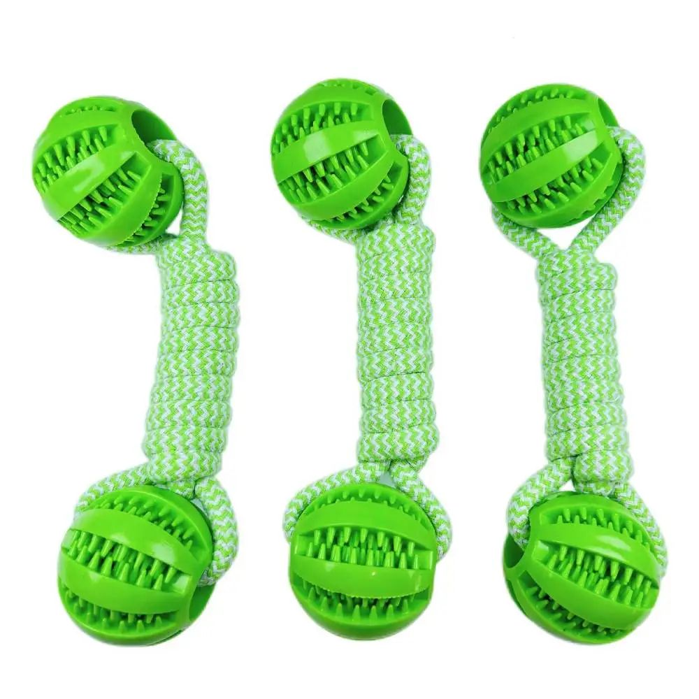 Interactive Dog Rope Toy Double Ball Treat Dispensing Chew T | Inspire ...