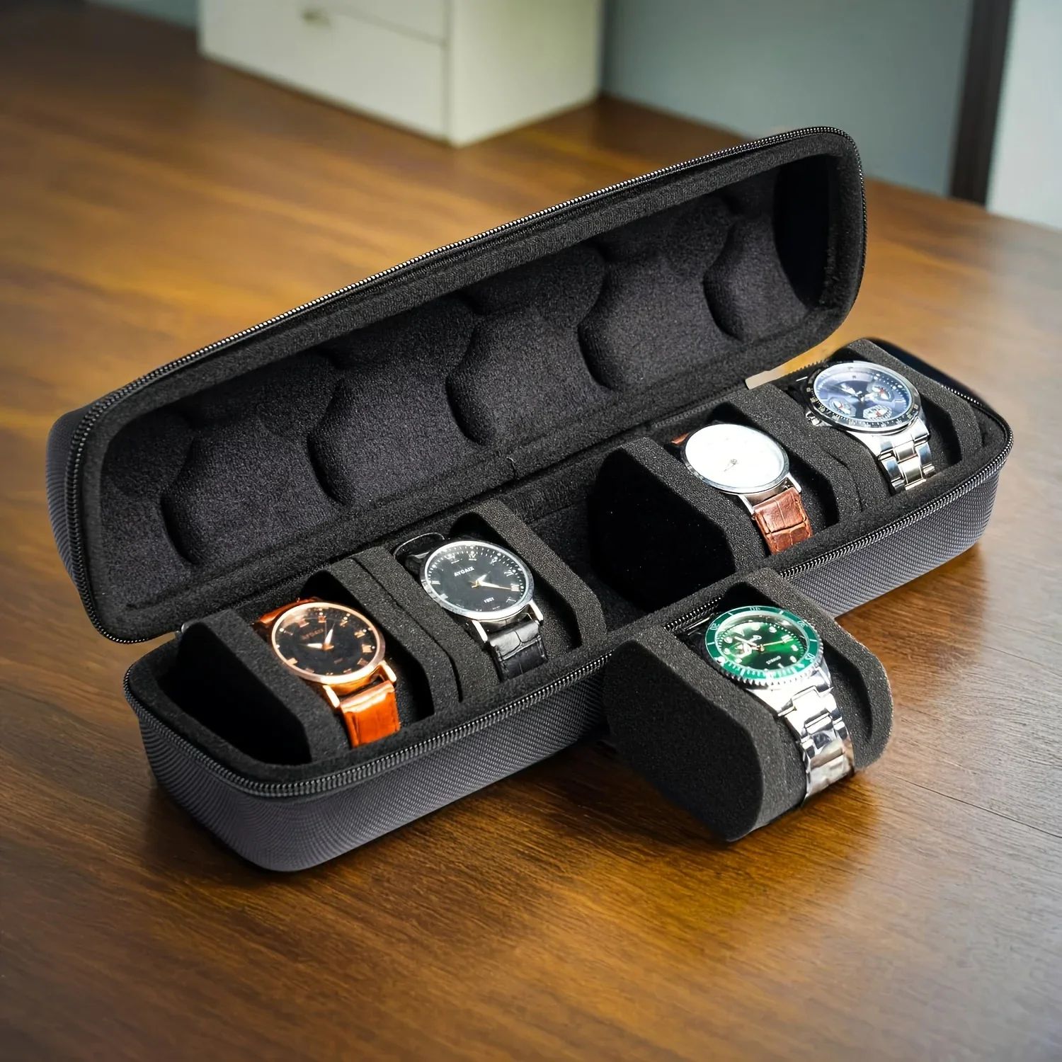 Deluxe 5-Slot Hard Shell Watch Organizer Case - Travel Stora | Inspire ...
