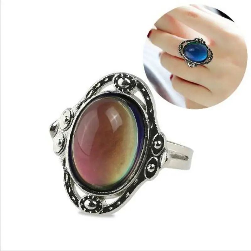 Retro Heart Gem Mood Ring – Color Changing Ring with Adjusta | Inspire ...