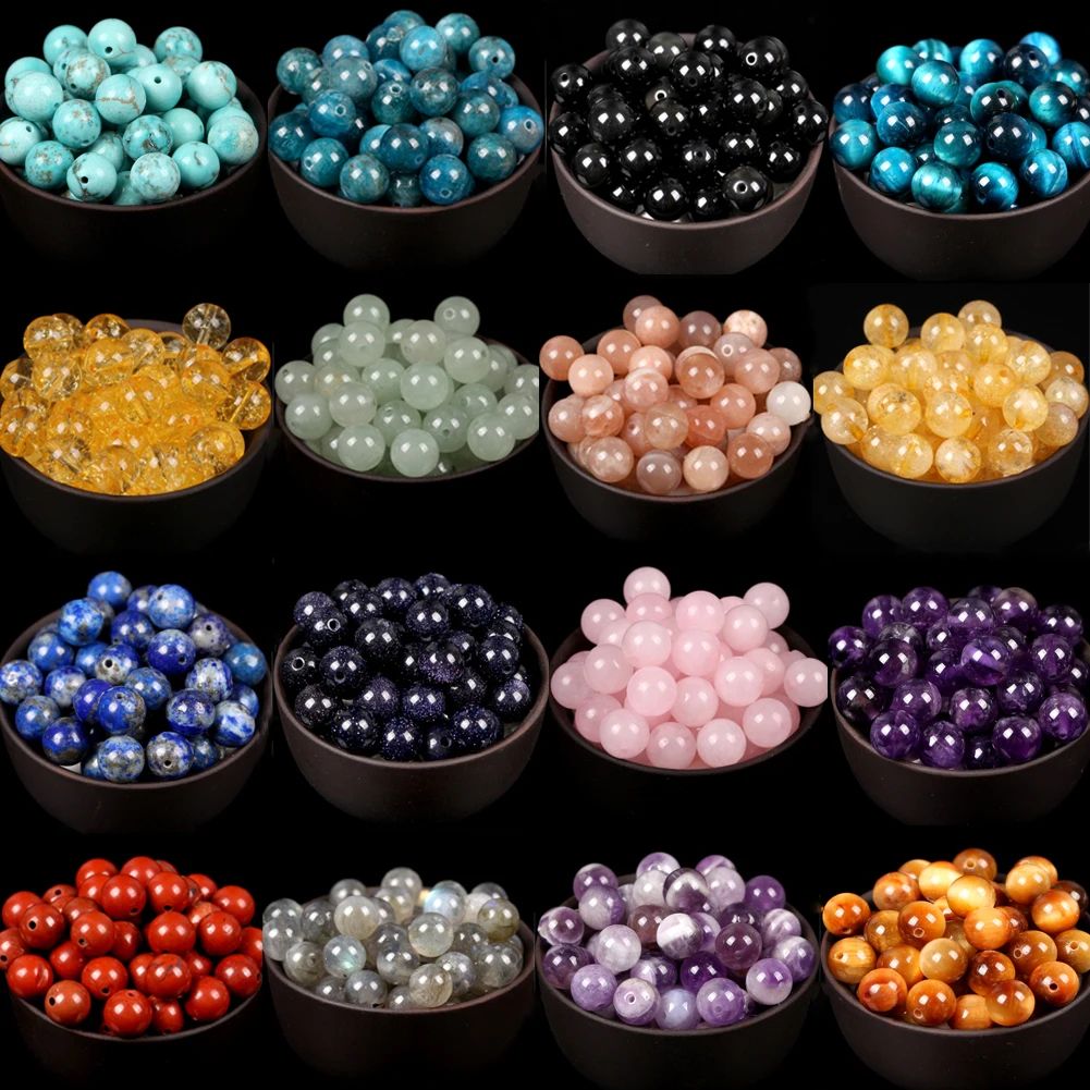 Natural Stone Beads Strand for Jewelry Making – Round Gemsto | Inspire ...