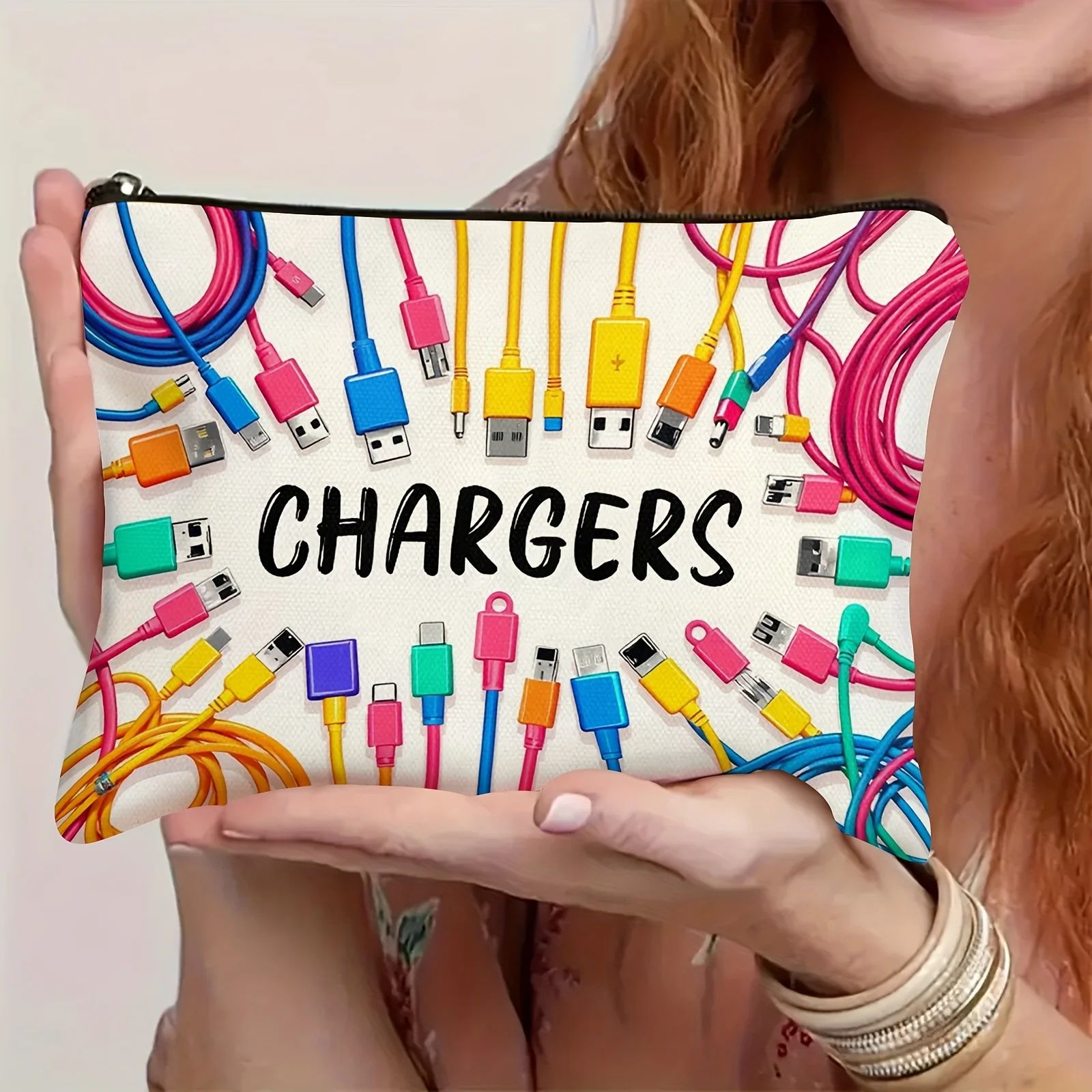 Colorful Chargers Zip Pouch Travel Cable Organizer and USB S | Inspire ...