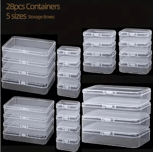 28 Piece Clear Plastic Storage Box Set with Lids Multipurpos | Inspire ...