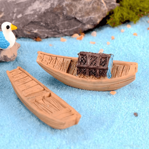 Miniature Resin Boat Figurines Retro Awning Boats for Dollho | Inspire ...