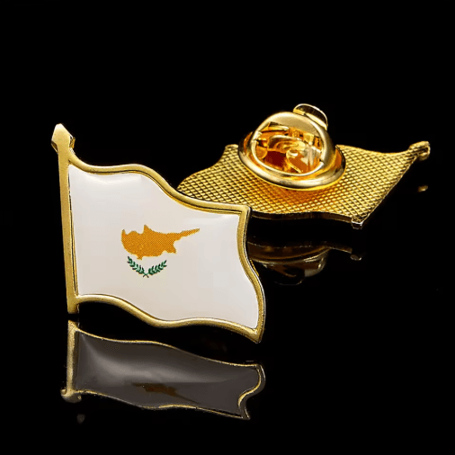 Republic of Cyprus Gold-Plated Map & Flag Lapel Pin | Inspire Uplift