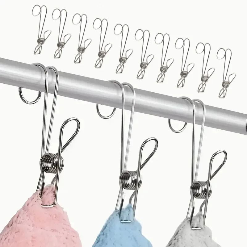 Stainless Steel Hanging Clips with Hooks Heavy Duty Metal Cl | Inspire ...