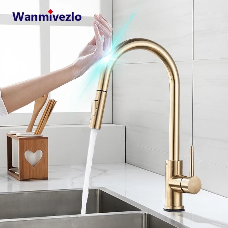 Pull Out touch sensor kitchen faucet 360 Rotation Smart Sing | Inspire ...