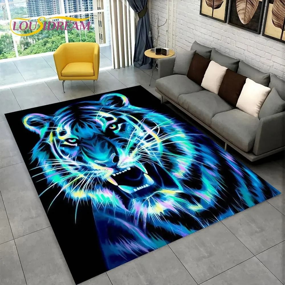 3D Animal Print Area Rug Non Slip Carpet for Living Room Bed | Inspire ...