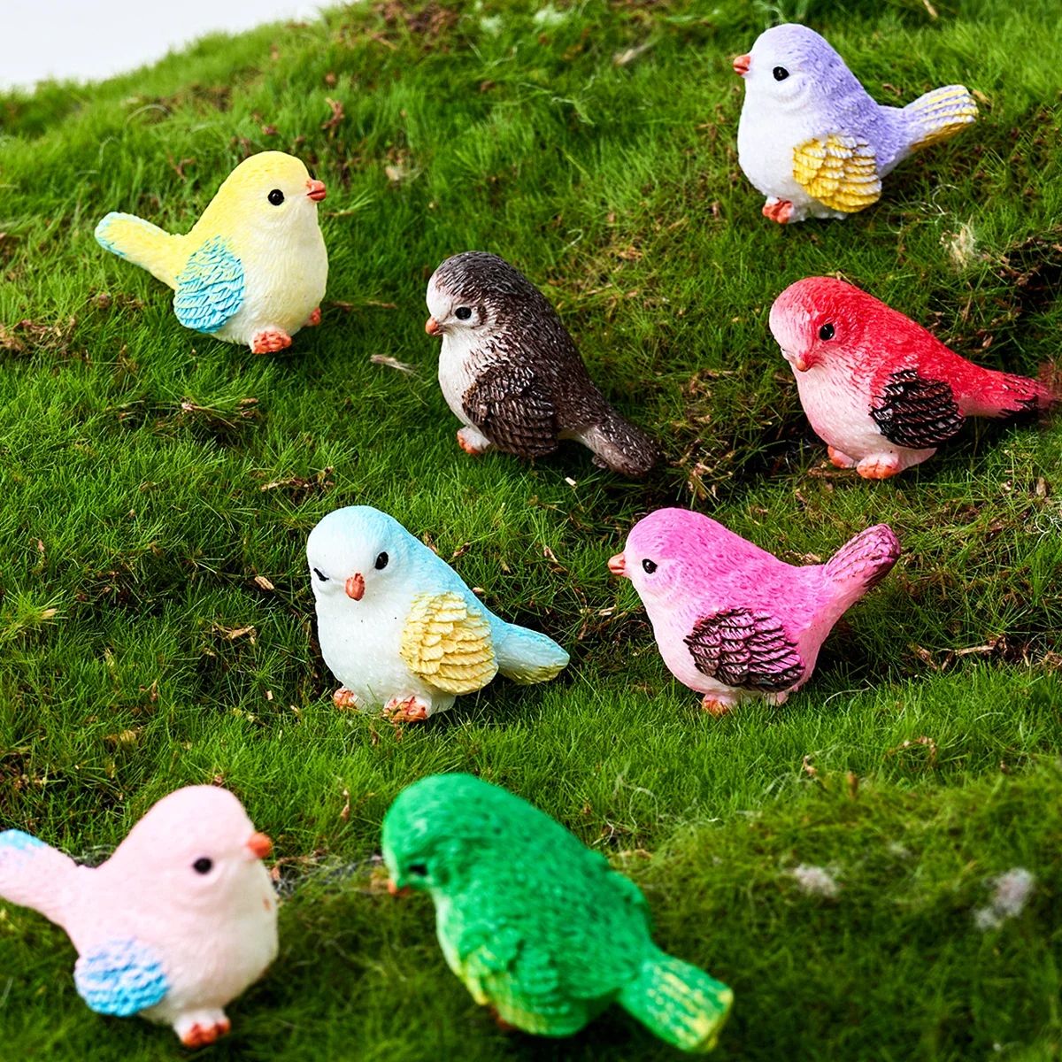 Miniature Bird Figurines Set – 8-Piece Fairy Garden & Micro | Inspire ...