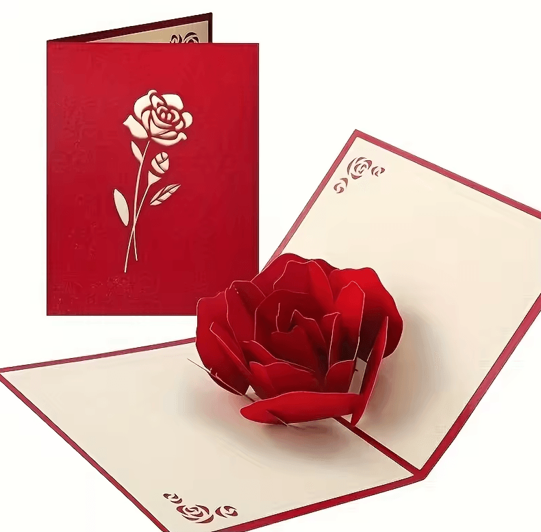 Elegant 3D Pop-Up Rose Birthday Card with Envelope – Perfect | Inspire ...