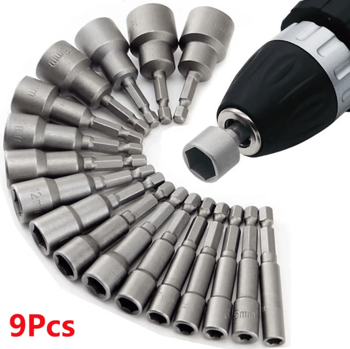 9-Piece Hex Socket & Nut Driver Set – Multi-Size Screwdriver | Inspire ...