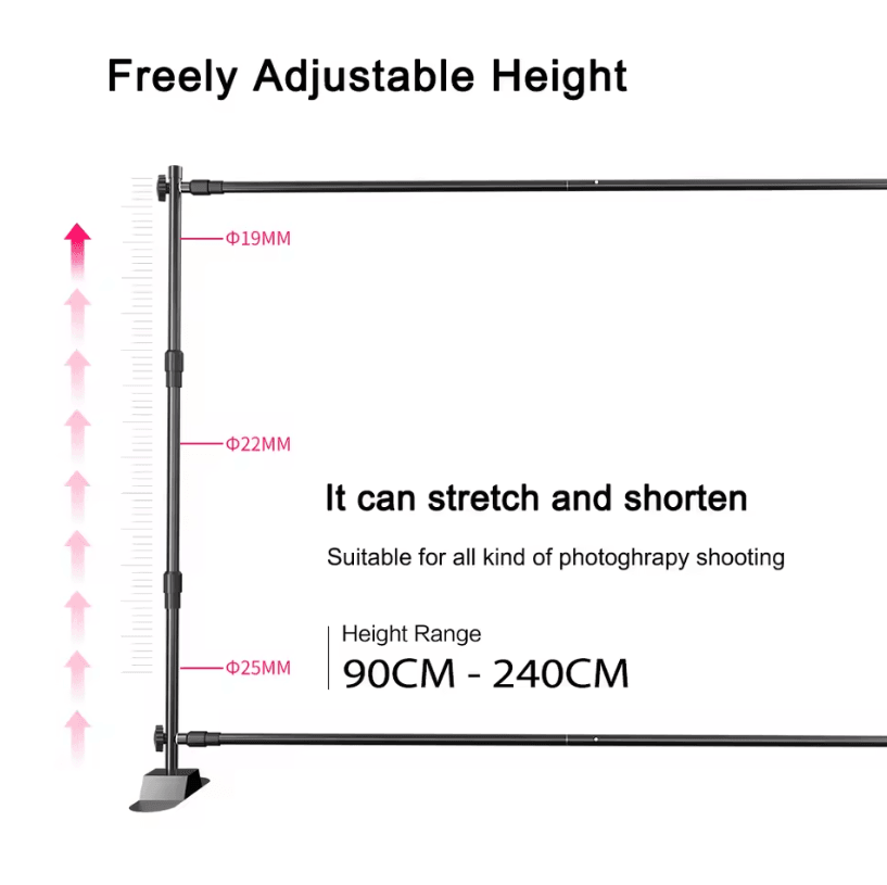 Double Crossbar Photography Backdrop Stand – Adjustable Back | Inspire ...