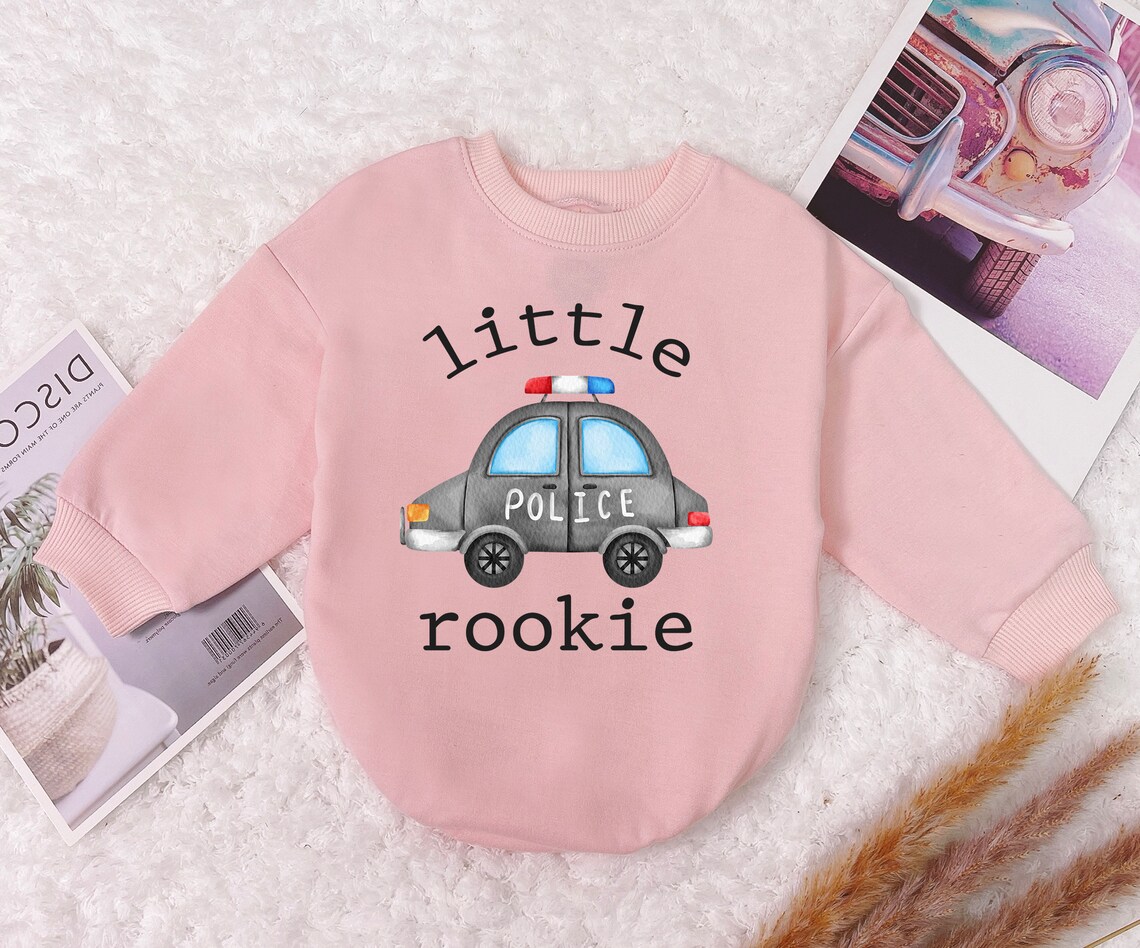 Little Rookie Police Baby Romper Sweatshirt, Policeman Baby | Inspire ...