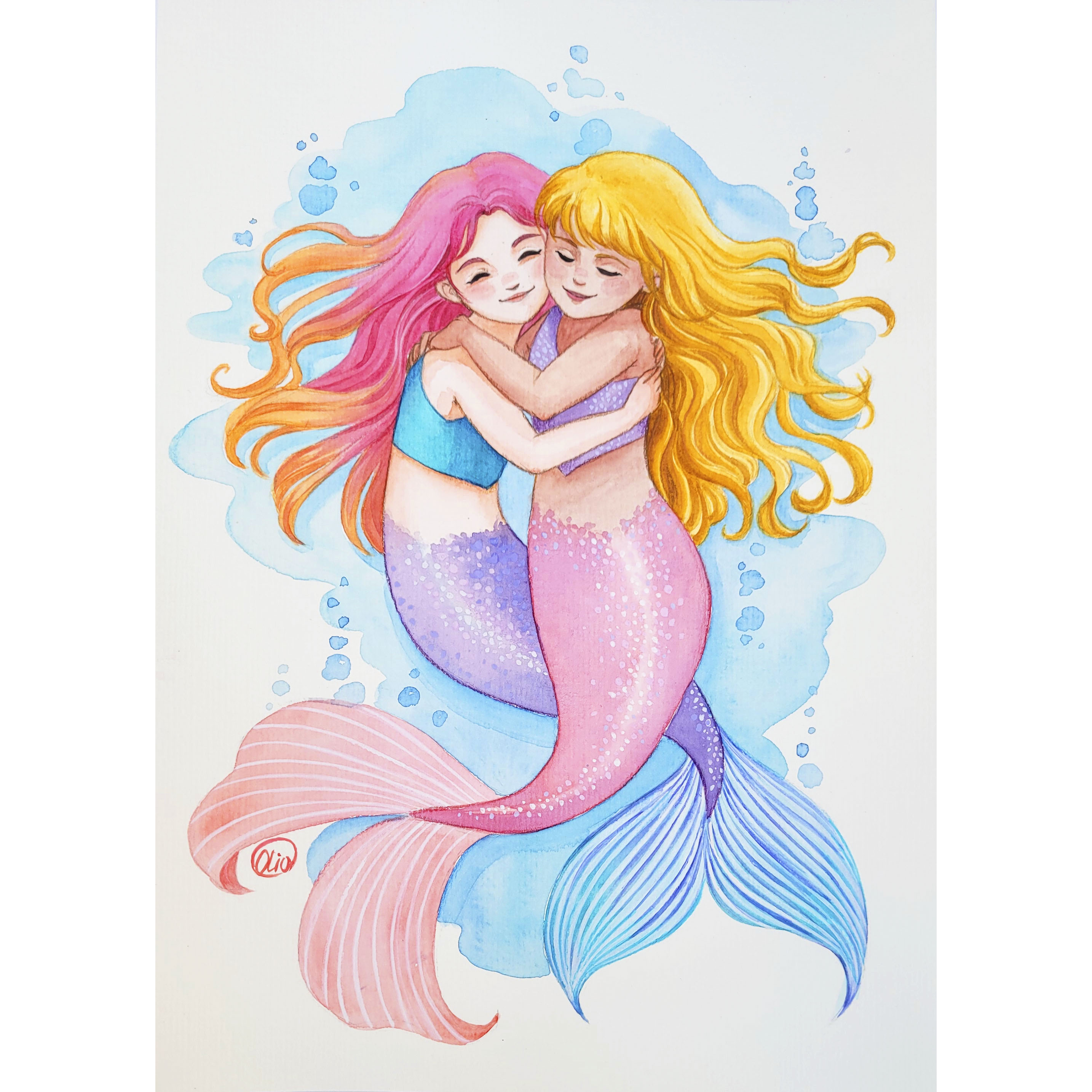 Mermaid Painting, Best Friends, Sisters, Two Mermaids, Water | Inspire ...