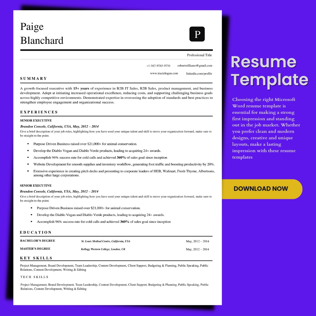 Unique custom resume cv template, modern cv template, editab | Inspire ...