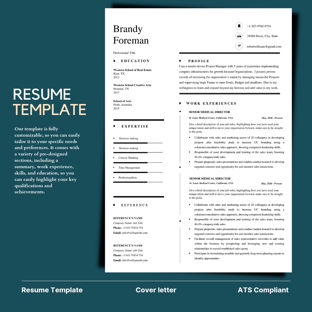ATS Compliant Resume format in Microsoft word, instant resum | Inspire ...