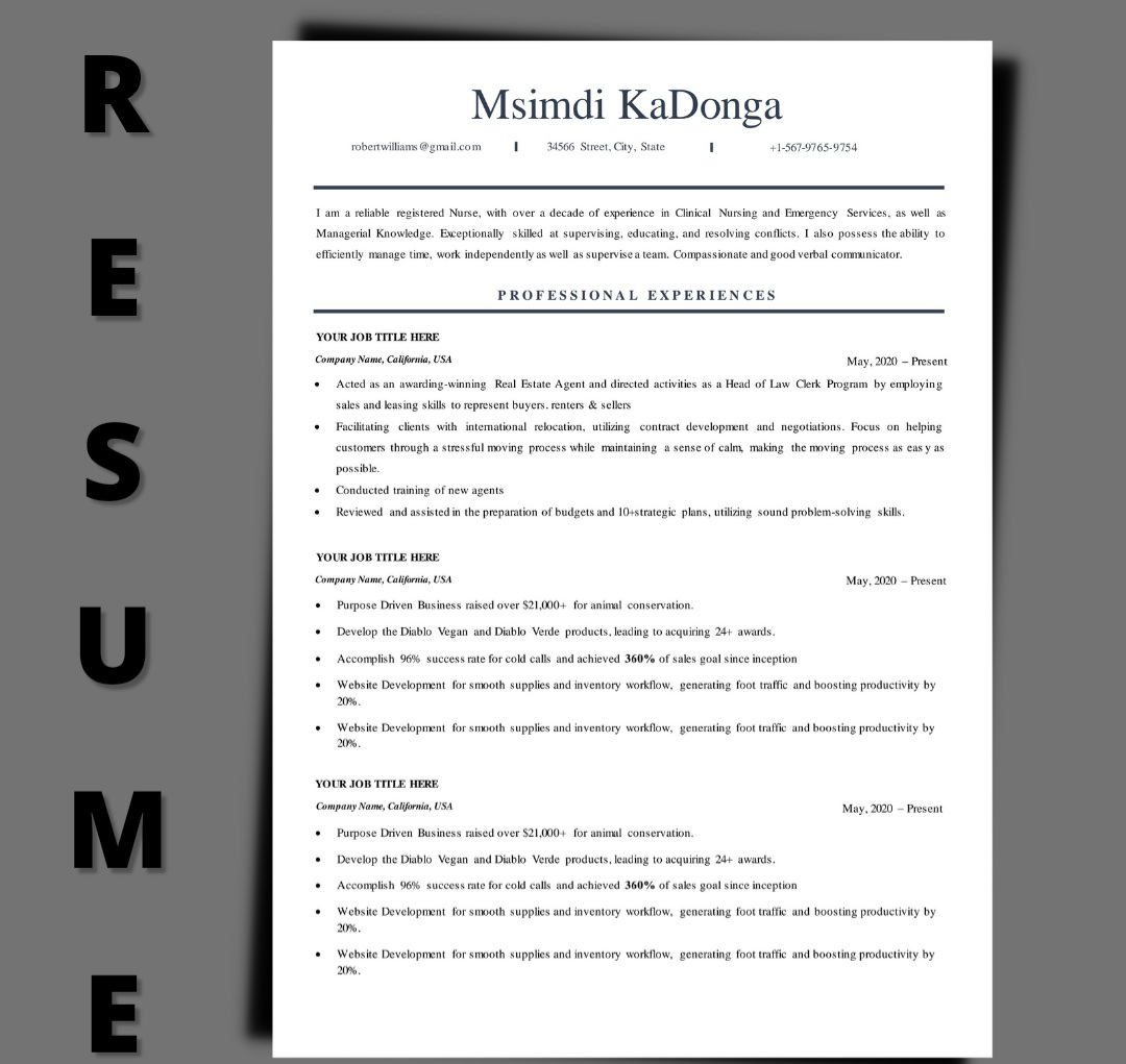 Professional and stand-out resume template, ATS-optimised re | Inspire ...