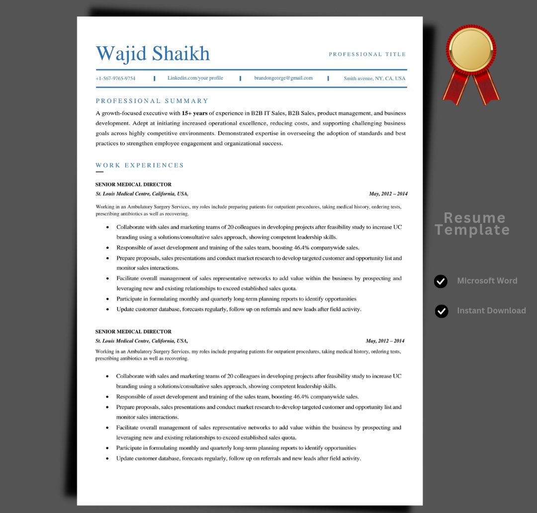 Be your best professional with this resume template for your | Inspire ...