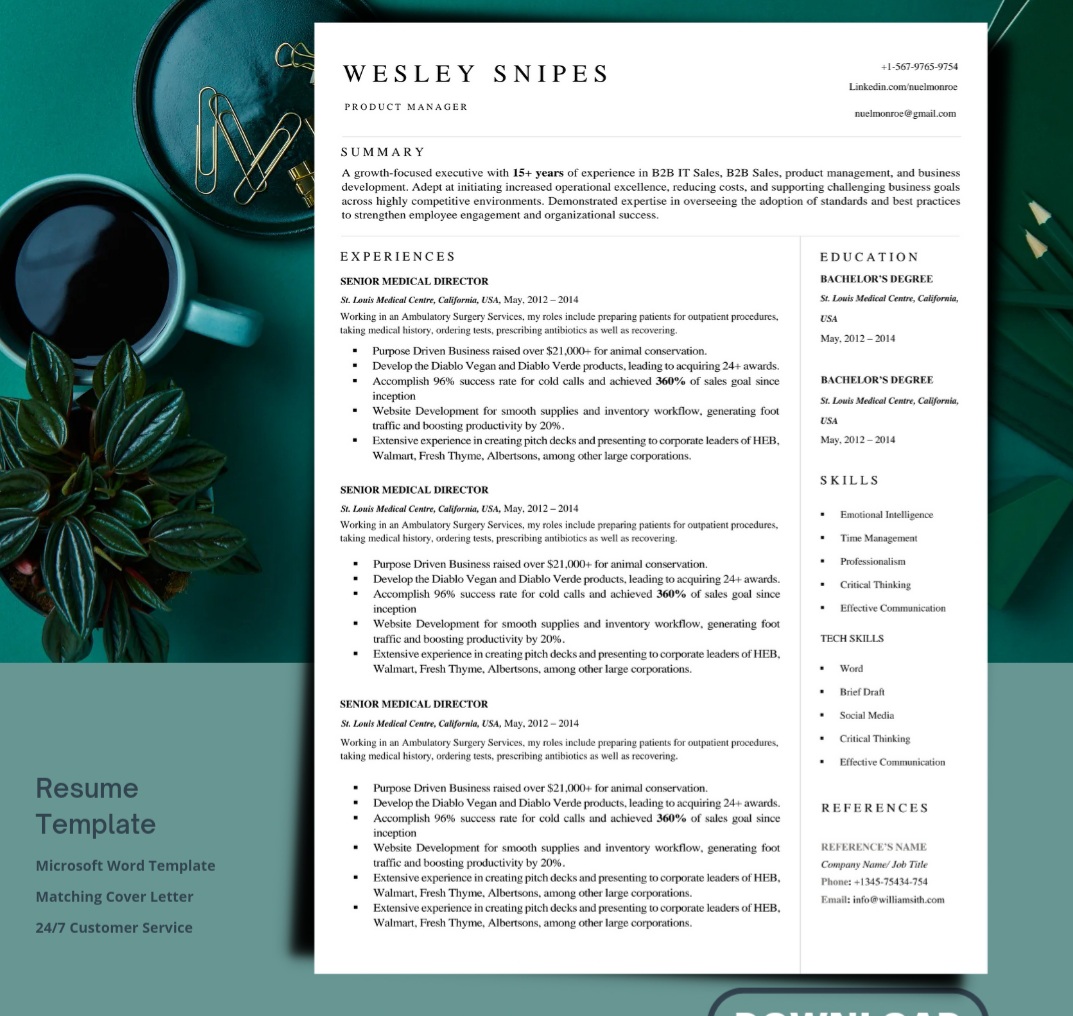 Word resume template, cv template word format, | Inspire Uplift