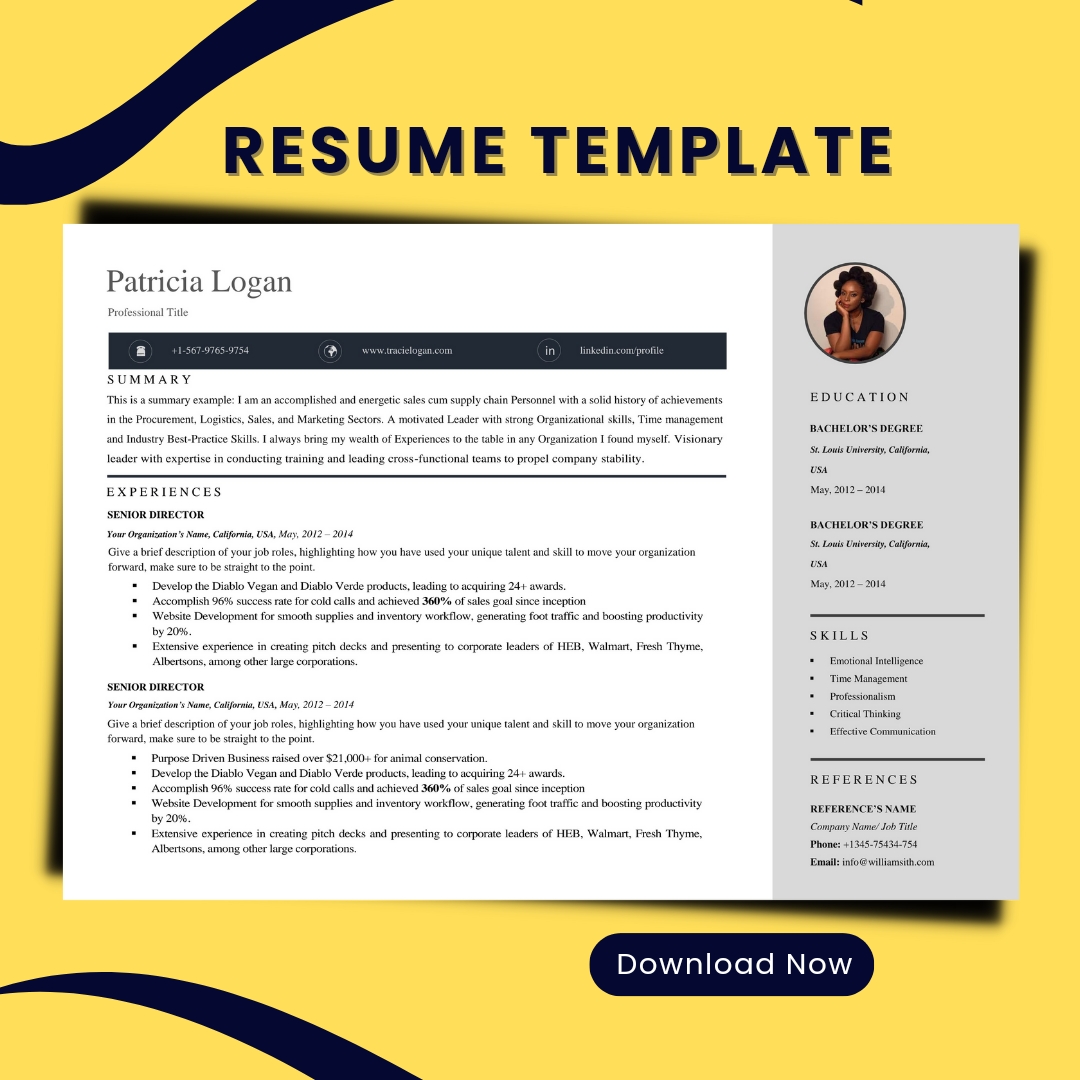 Smart resume cv file, landscape cv design, ms word resume te | Inspire ...