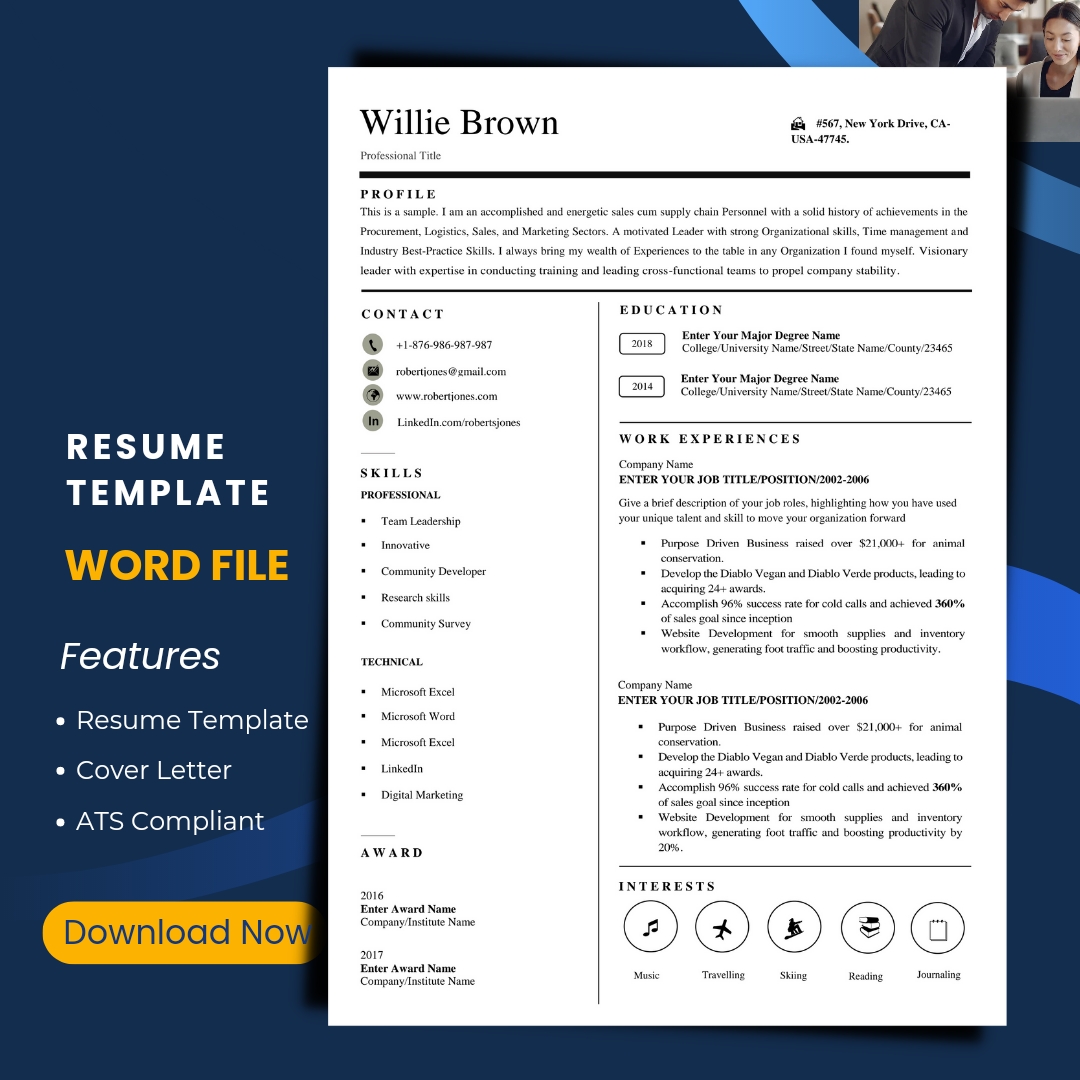 Professional resume template design, cv template design, wor | Inspire ...