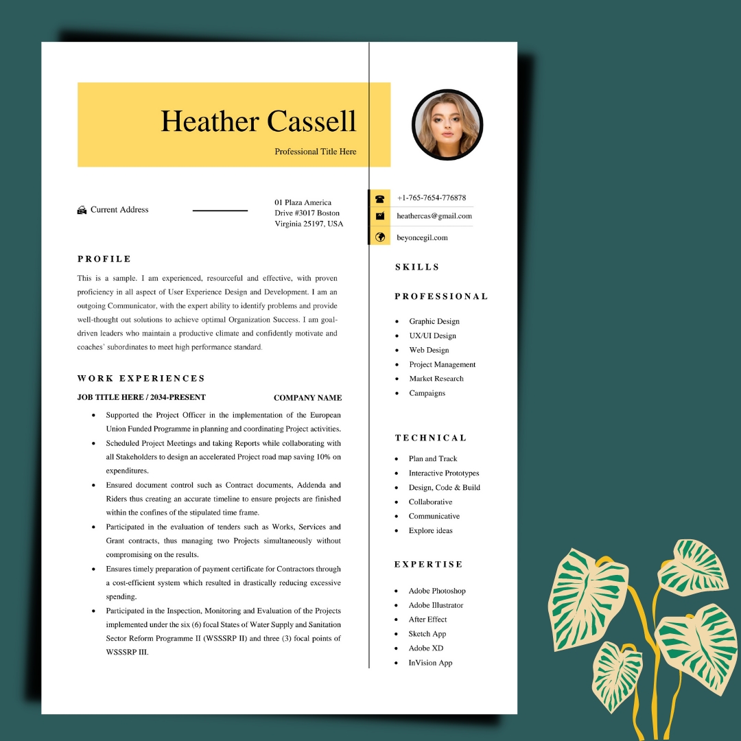Professiona smart resume template, professional CV word temp - Inspire ...