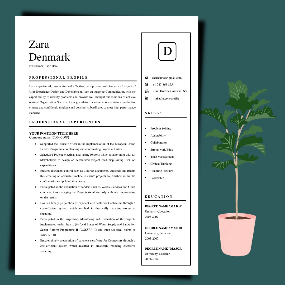 First Impression resume template, make a stand-out impressio | Inspire ...
