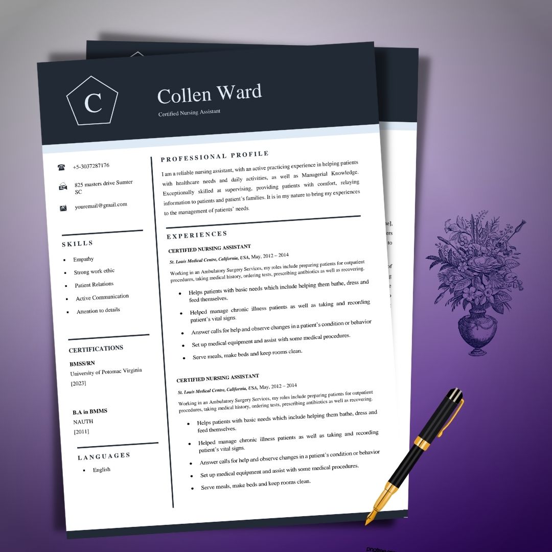 Clean, quick edit resume template, edit within minutes, inst | Inspire ...